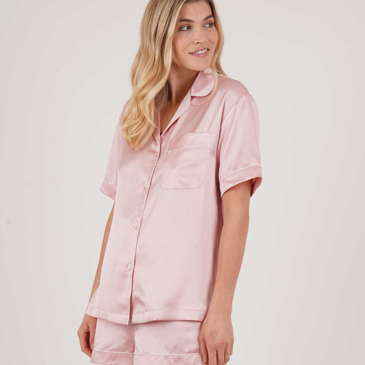 Women's Silk Short Pyjamas - Dusty Rose – Bonsoir of London