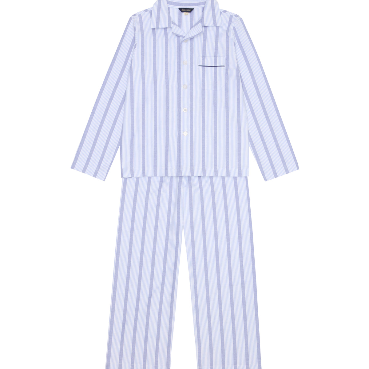 Children's Brushed Cotton Pyjamas - Ripple Stripe – Bonsoir of London