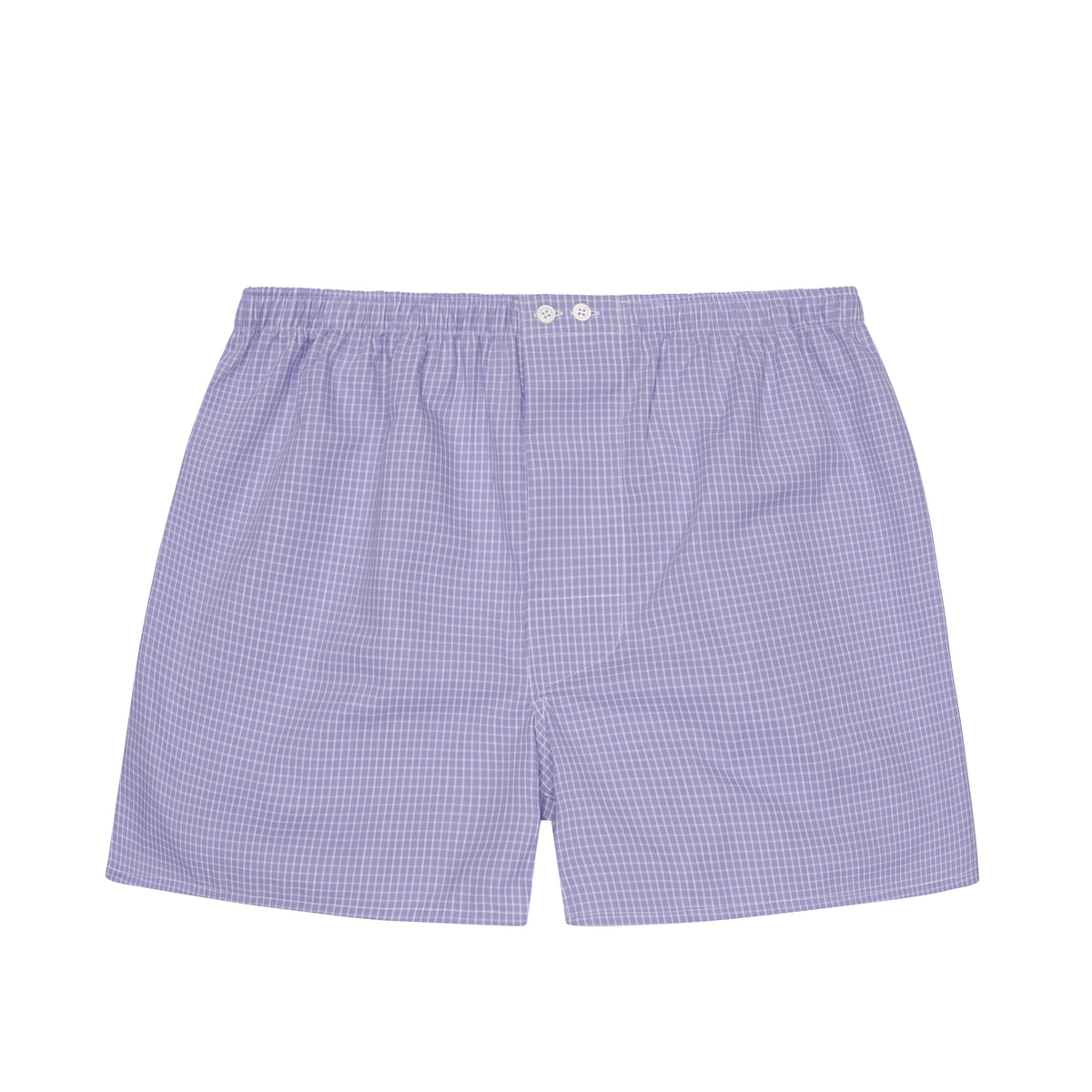 Men's Classic Cotton Boxer Shorts - Lilac Check – Bonsoir of London