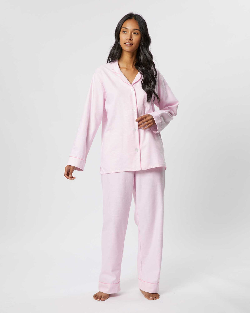 Women's Brushed Cotton Pyjamas - Willet Pink – Bonsoir of London