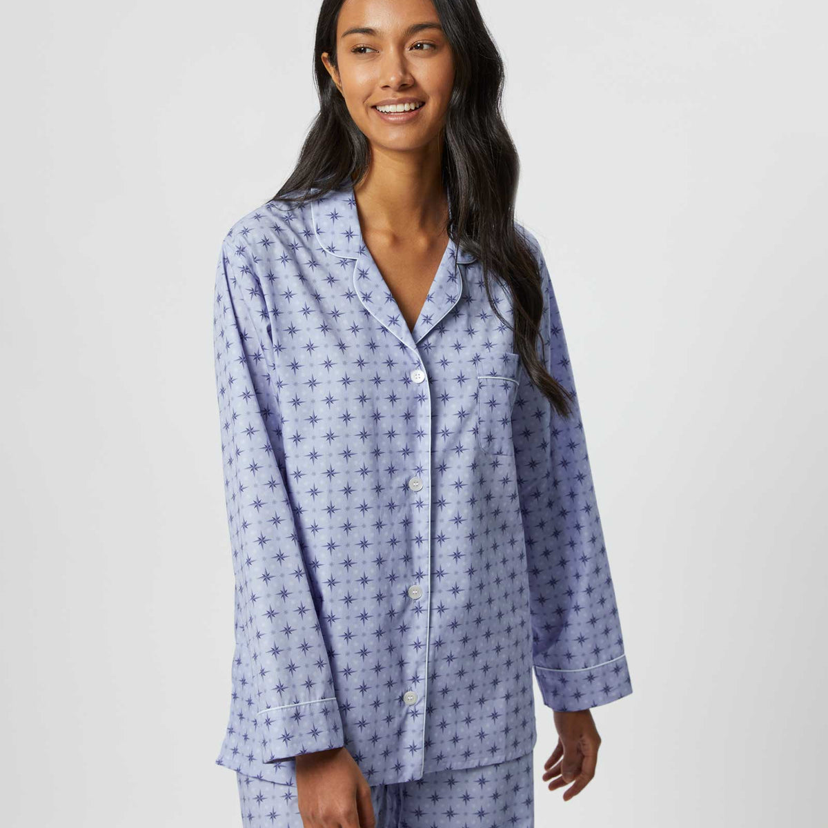 Women's Classic Cotton Pyjamas - Evie Star – Bonsoir of London