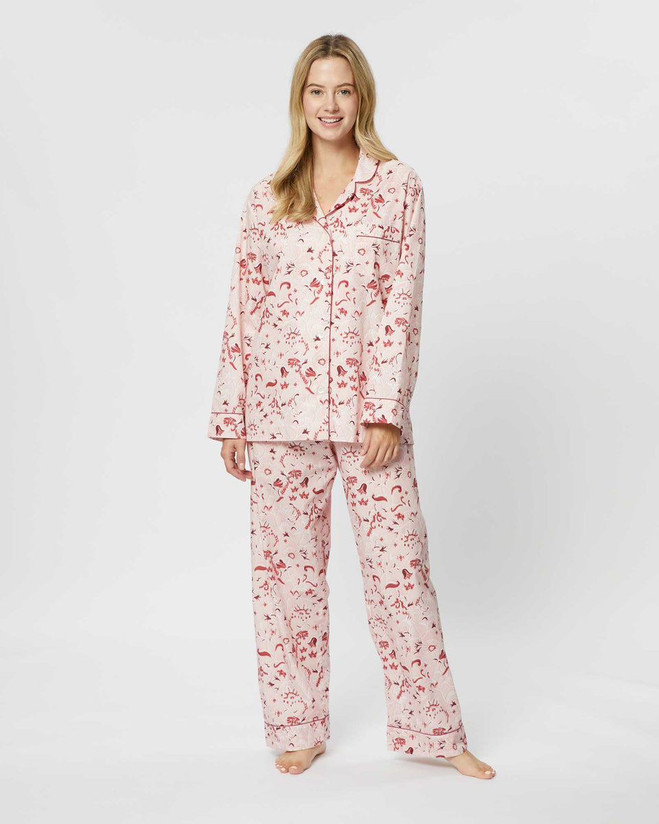 Women's Classic Cotton Pyjamas - Cassey Floral – Bonsoir of London