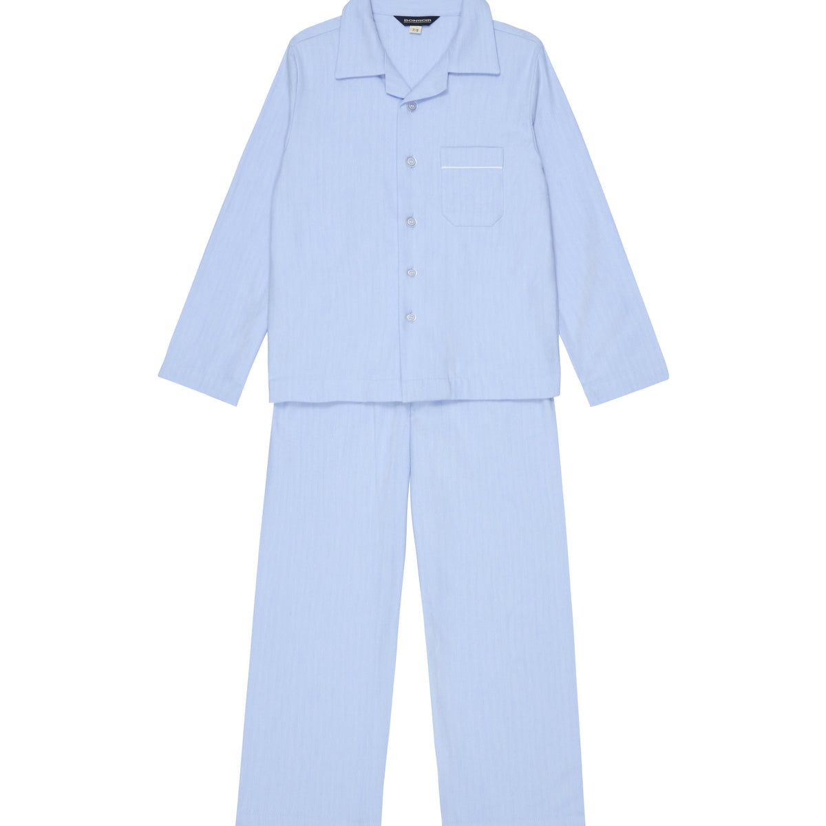 Children's Brushed Cotton Pyjamas - Blue – Bonsoir of London