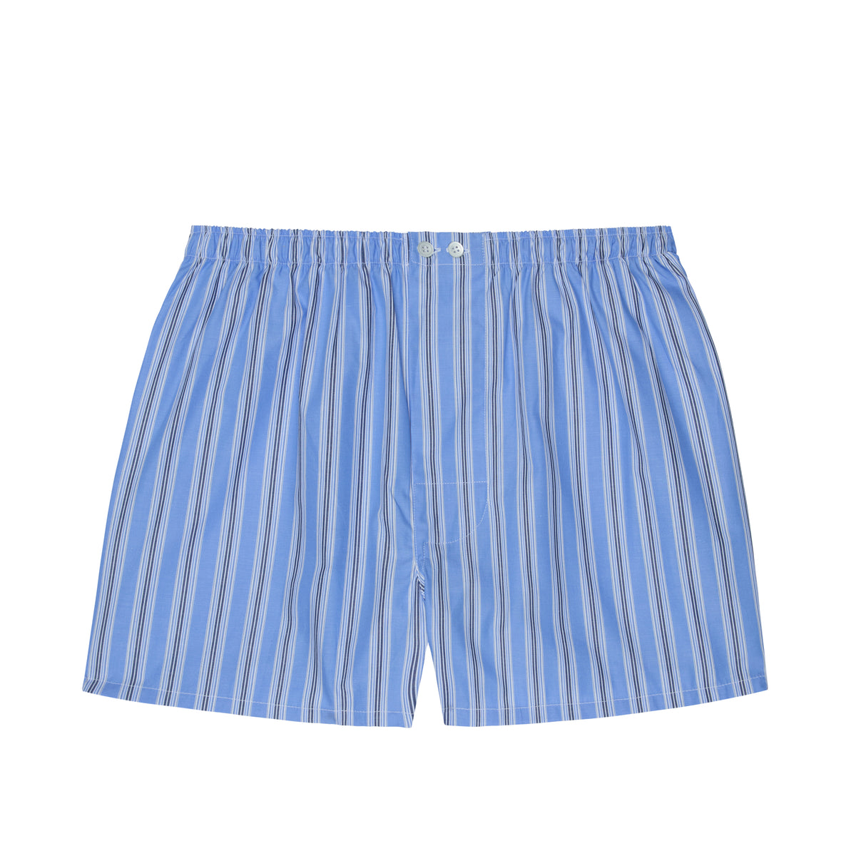Men's Classic Cotton Boxer Shorts - Blue Stripes – Bonsoir of London
