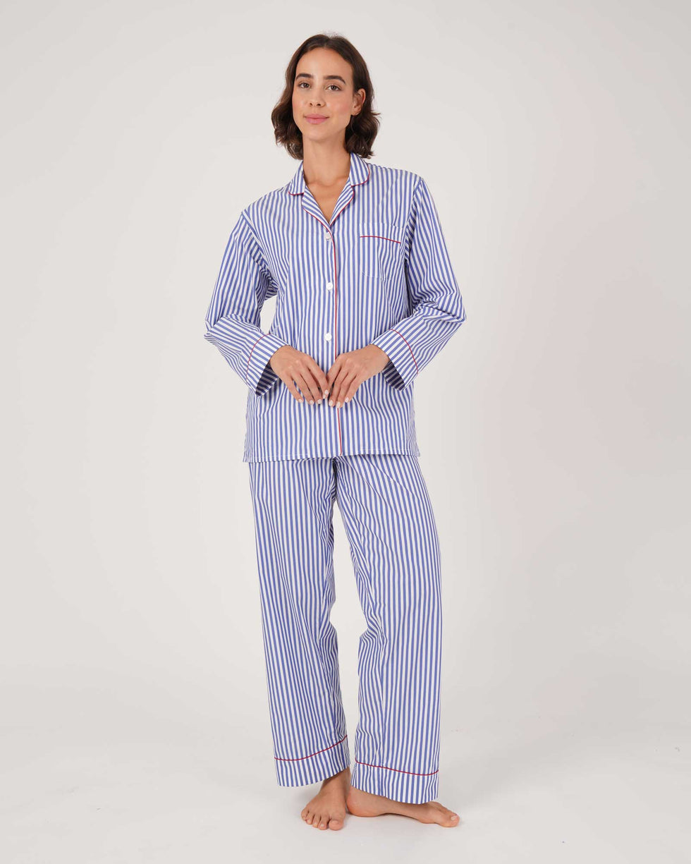 Women's Classic Cotton Pyjamas - St. Moritz – Bonsoir of London