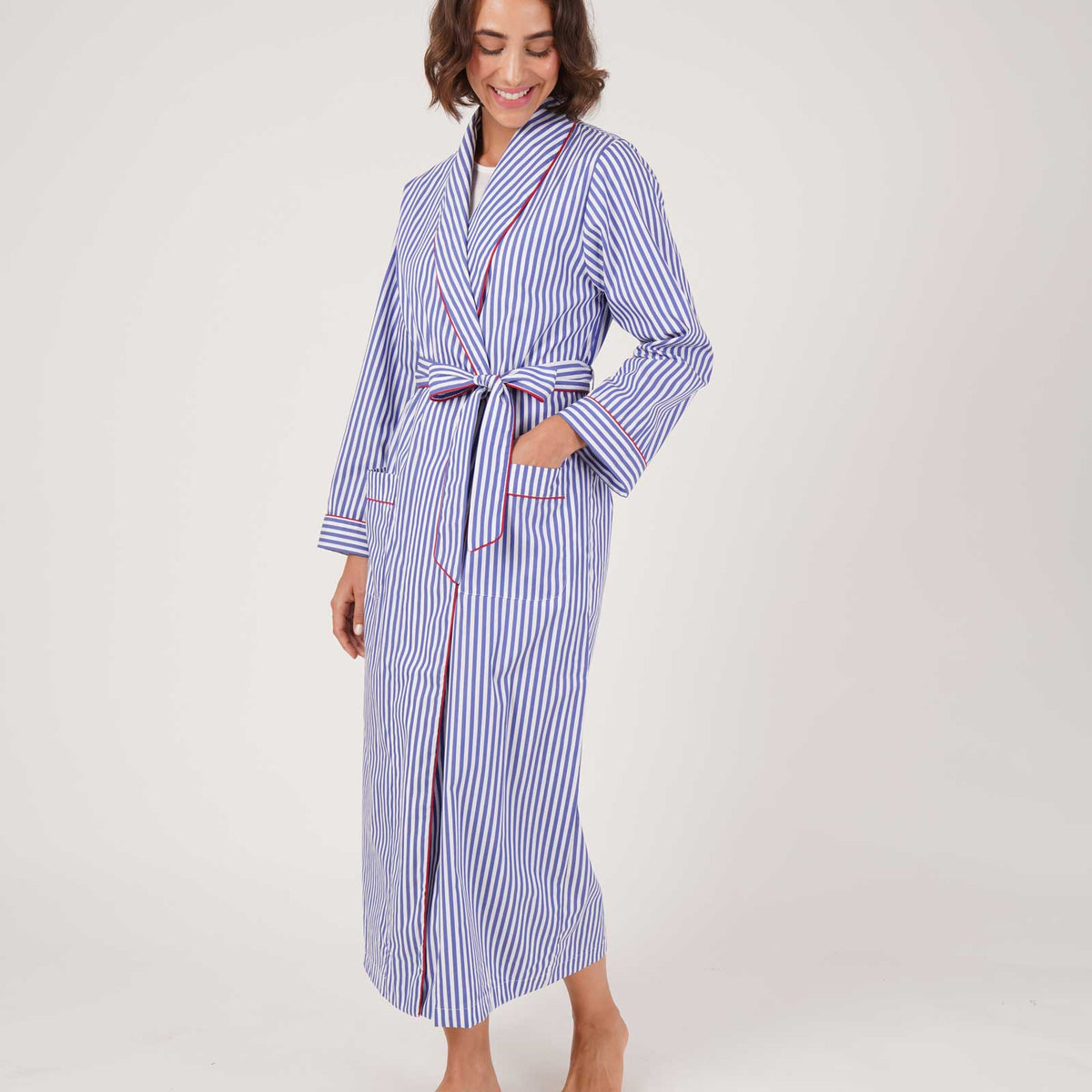 Women's Classic Cotton Dressing Gown - St. Moritz – Bonsoir of London