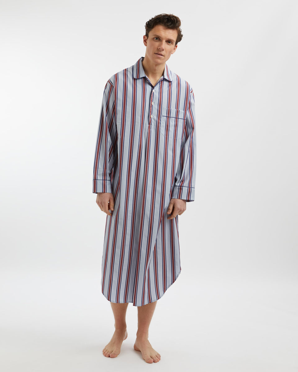 Men's Two-Fold Cotton Nightshirt - Crawford – Bonsoir of London