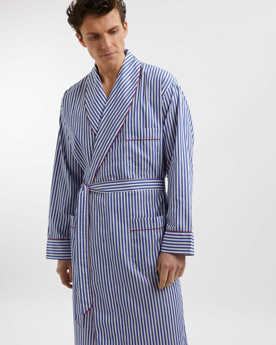 Men's Classic Cotton Dressing Gown - St. Moritz – Bonsoir of London