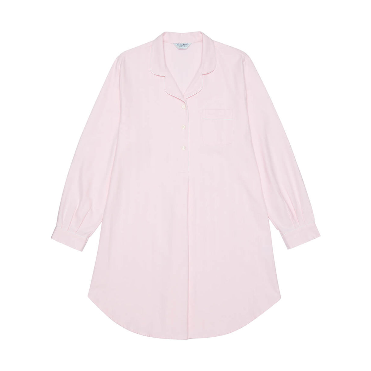 Maternity Nightshirt Pink Brushed Cotton | Bonsoir of London