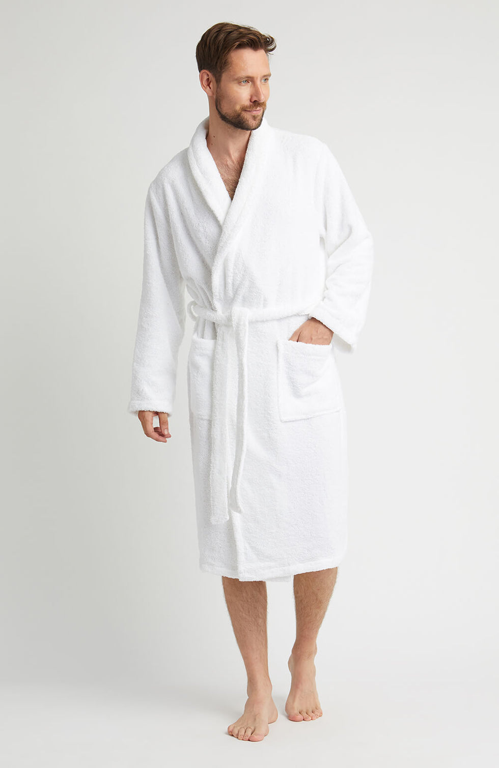 Towelling Robe White | Bonsoir of London
